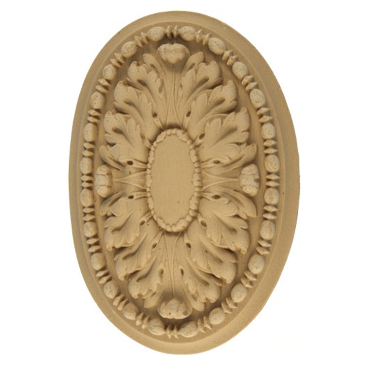 6-3/8"H x 4-1/2"W Oval French Style Rosette for Wood Cabinetry ...